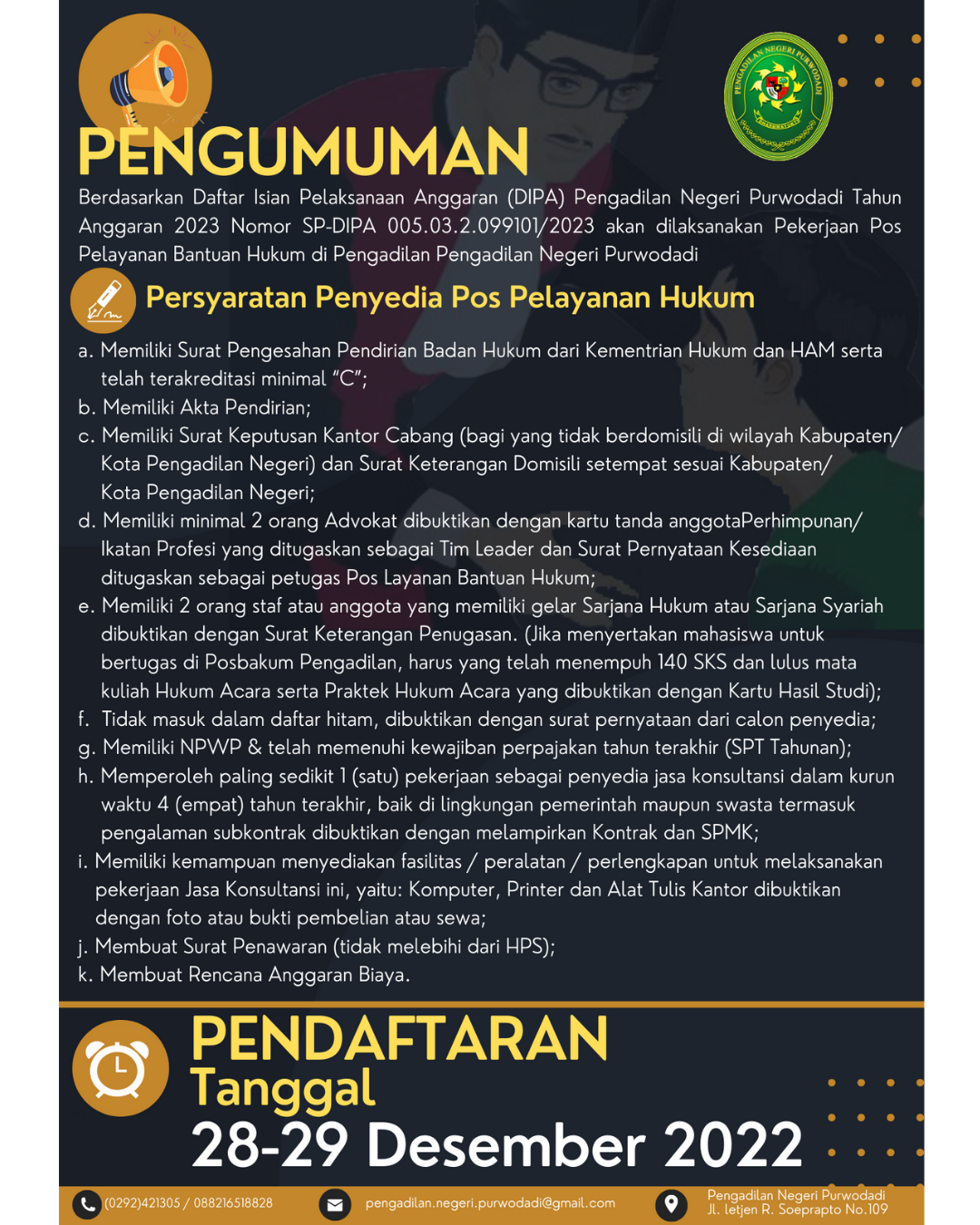 SELEKSI LAYANAN POSBANKUM TA 2023